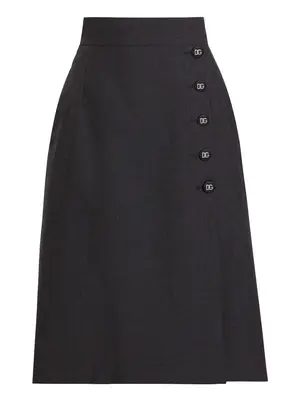 Dolce & Gabbana Overlapping Panel Midi Skirt - Black