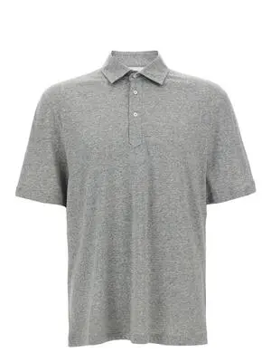 BRUNELLO CUCINELLI Mélange-effect Polo Shirt