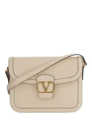 Valentino Garavani 9to5 Smooth Calfskin Shoulder Bag - Neutrals