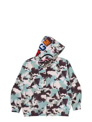 A BATHING APE Map Camo Shark Full Zip Hoodie - Multicolor