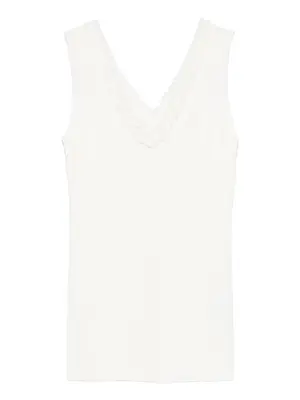 P.a.r.o.s.h Bead-embellished Tank Top - White