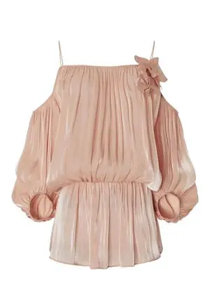 GENNY Floral-appliqué Blouse - Pink