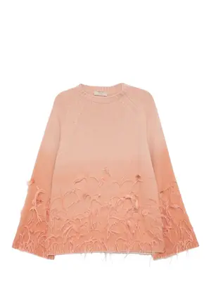 Elie Saab Feather Embellished Knit Sweater - Pink