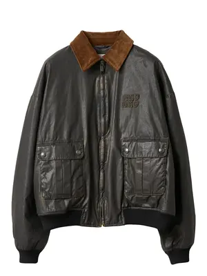 Miu Miu Poplin Bomber Jacket - Black