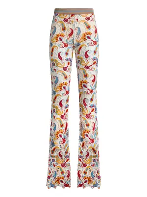 Etro Paisley Macramé Flared Trousers - White