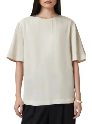 ALLSAINTS Amelie Satin T-shirt - Tofu White