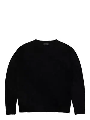 MAINLESS Crew-neck Long-sleeve Sweater - Black