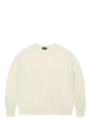 MAINLESS Crew-neck Long-sleeve Sweater - White