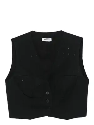 Sandro Sequined Vest - Black