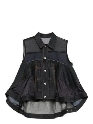 Sacai Panelled Vest - Blue
