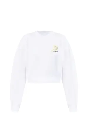 Off-White Logo-print Cropped Sweatshirt - White