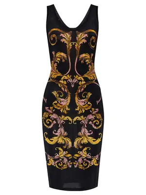 Versace Barocco Midi Dress - Black