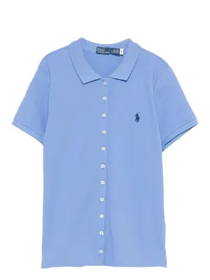Polo Ralph Lauren Slim Fit Buttoned Polo Shirt - Blue