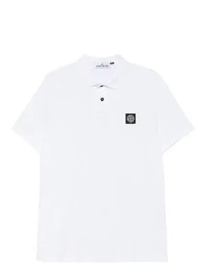 Stone Island Piqué-weave Polo Shirt - White
