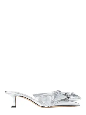 JIMMY CHOO 50mm Staz Mules - Silver