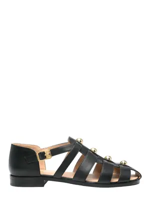 Valentino Garavani Studshield Fisherman Sandals - Black