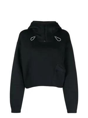 Nike Drawstring Zip-up Hoodie - 010 Black/black