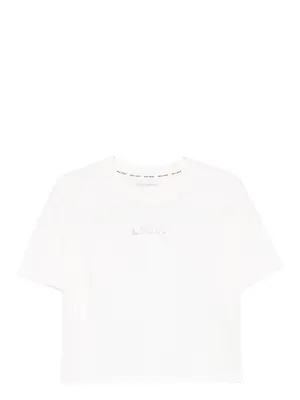 Dkny Rhinestone Logo T-shirt - White