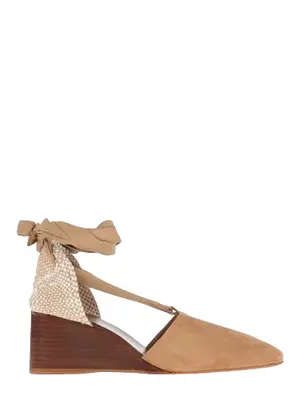 CastaÑer Pumps In Leather And Textile Fibers - Beige