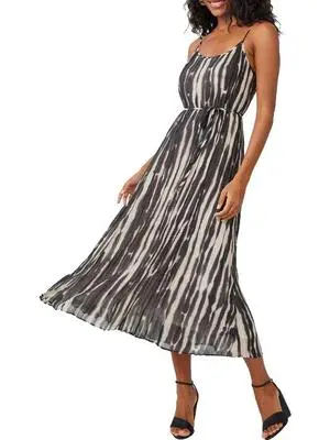 Bella Dahl Abstract Stripe Midi Dress - Brushed Stripe Print