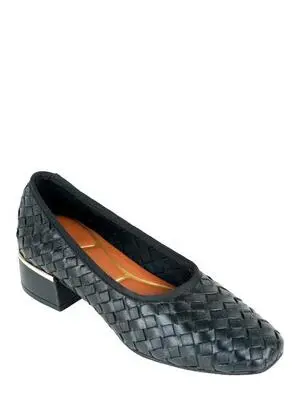 KENNETH COLE Kenneth Cole Birdie Woven Leather Pump Black Woven Leather