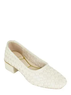 KENNETH COLE Kenneth Cole Birdie Woven Leather Pump Ecru Woven Leather