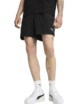 PUMA Relaxed 6" Cargo Shorts - Black