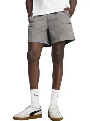 PUMA Relaxed 6" Cargo Shorts Gray