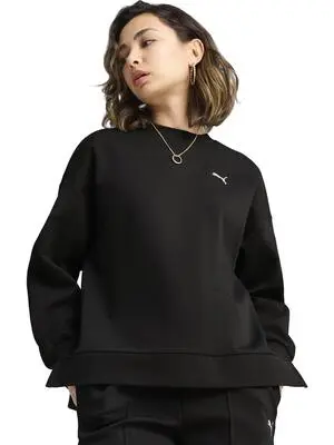 PUMA Wardrobe Essentials Oversized Crew Sweatshirt Black
