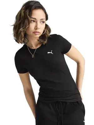 PUMA Slim Fit Tee With Logo Black