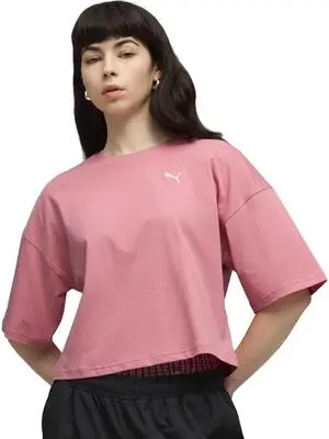 PUMA Wardrobe Essentials Oversized Short T-shirt - Pink