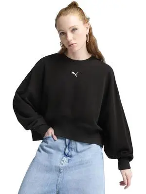 PUMA Essentials Oversized Crew Neck Sweatshirt - Black