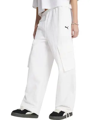 PUMA Wardrobe Essentials Relaxed Cargo Pants White