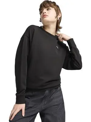 PUMA Elevated Essentials Comfort Crew Sweatshirt Black