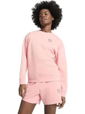 PUMA Elevated Essentials Comfort Crew Sweatshirt Pink