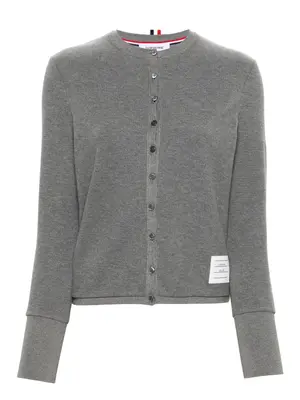 Thom Browne 4-bar Cotton Cardigan - Grey
