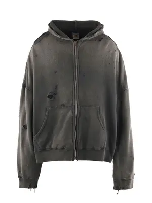 SAINT MXXXXXX Distressed Hoodie - Black
