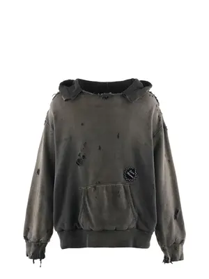 SAINT MXXXXXX Distressed Hoodie - Grey