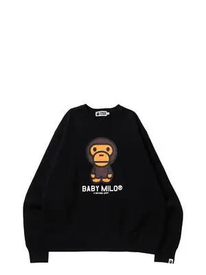A BATHING APE Baby Milo Relaxed Fit Crewneck Sweatshirt - Black