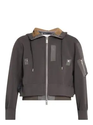 Sacai Hybrid Zip-up Hooded Jacket - Gray