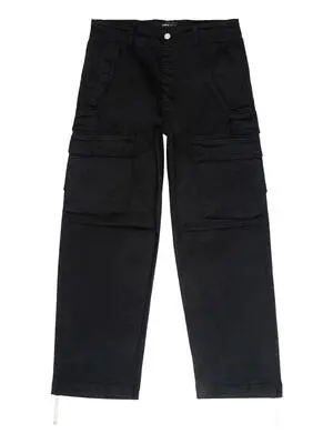 PURPLE BRAND Double Pocket Cargo Trousers - Black