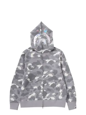 A BATHING APE City Camo Shark Full Zip Hoodie - Grey