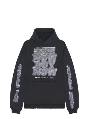 Balenciaga Large Fit Hoodie - Black