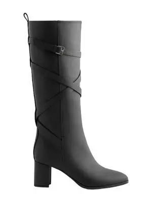 NEIL J. RODGERS Linda Strappy Boots - Black Nappa