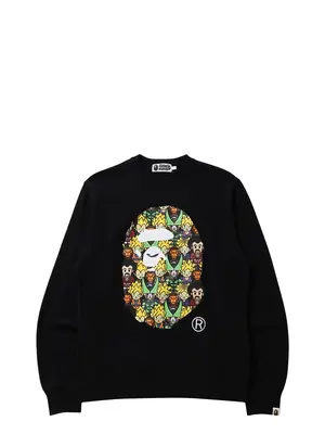 A BATHING APE X Dragon Ball Z Baby Milo Big Ape Head Crewneck - Black
