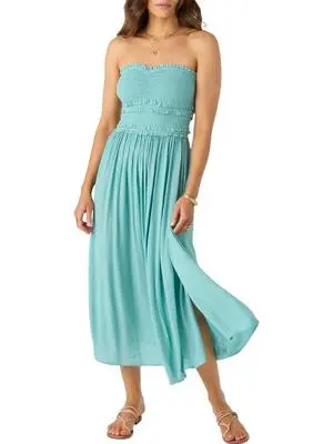 O'Neill Devyn Smocked Strapless Midi Dress - Nile Blue