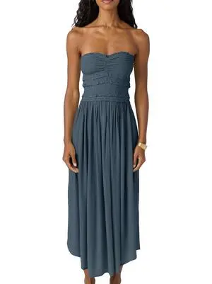 O'Neill Devyn Smocked Strapless Midi Dress - Slate