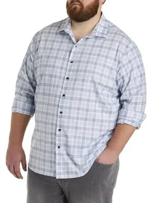SYNRGY BY DXL Big & Tall Plaid Sport Shirt - Blue