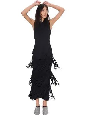 SIMONMILLER Za Za Knit Fringe Maxi Skirt - Black
