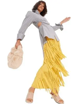 SIMONMILLER Za Za Knit Fringe Maxi Skirt - Butter